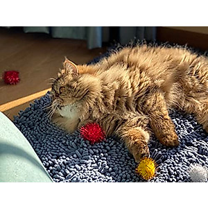 RIMOBUL 100PCS 1.5 INCH Cat Toy Balls Extra Large Sparkly Cat's Favorite Chase Glitter Ball Toy Sparkle Pom Pom Balls