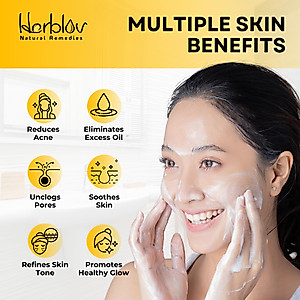 Cleansing 10% Sulfur Soap Bar for Face & Body – Natural Shine Control Facial Cleanser for Acne, Oily Skin – Made in USA Healing Skincare Wash with Lemongrass, Tea Tree Oil, Vitamin E, Coconut Milk