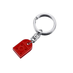 Brick Keychain for Couples Friendship - 2pcs Matching Heart Colorful Keychain Set for Girlfriend Boyfriend Couples Valentine's Day BFF （Red）