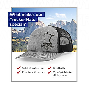 WYR Clothing Snapback Hat with State Map Design, Stylish Hats for Men and Women, Polyester Cotton Baseball Cap with Mesh Back, Six-Panel Trucker Hats, Universal Size