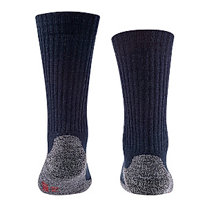 FALKE Unisex Kids Active Warm Hiking Socks, Crew, Sweat Wicking, Sporty Winter Clothes, Thick Breathable, Merino Wool, Blue (Marine 6120), 3-6, 1 Pair