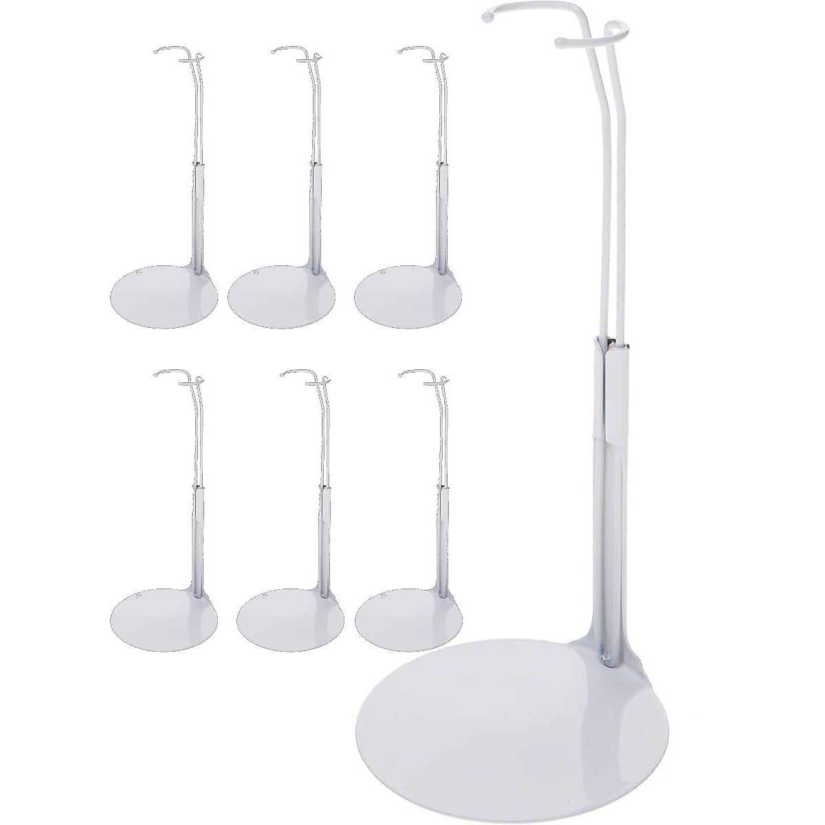 Doll Stand 2201 - White Doll Stand for 11" to 12" Small-Waisted Fashion Dolls, 6-Pack