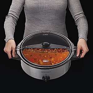 Hamilton Beach Stay or Go Portable 6-Quart Slow Cooker With Lid Lock, Dishwasher-Safe Crock, Silver (33262)