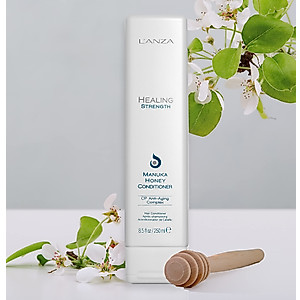 L’ANZA Healing Strength Manuka Honey Conditioner - Strengthens, Protects and Restores Weak, Fragile, and Aged Hair, Rich with Keratin Protein, Healing Oils, and Vitamin C (8.5 Fl Oz)