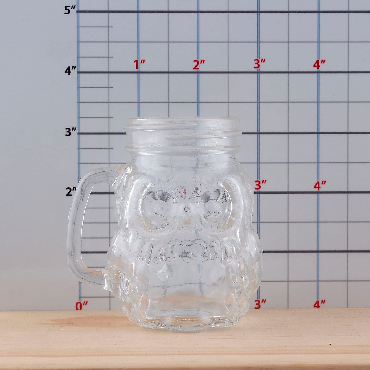 BARCONIC® MINI OWL GLASS MASON JAR WITH HANDLE - 4 OUNCE