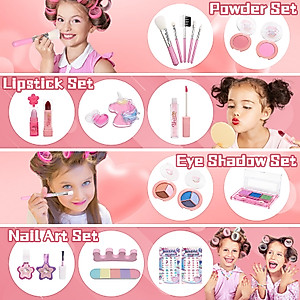 Toys for Girls-Kids Makeup Kit for Girl,29PCS Real Washable Kids Toys for Girls Age 2 3 4 5 6 7 8 9 10 11 Year Old,Princess Christmas Birthday Ideas Unicorns Gifts for Girls with Dress Up Jewelry Set