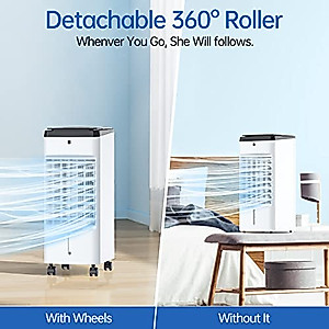 Evaporative Cooler, SEEPER 3-IN-1 Room Air Conditioner, 1-Second Fast Cooling Air Cooler w/ 70°Oscillation, 20FT Remote Controller & 12H Timer, 3 Wind Speeds 22-IN Air Conditioner Portable for Room