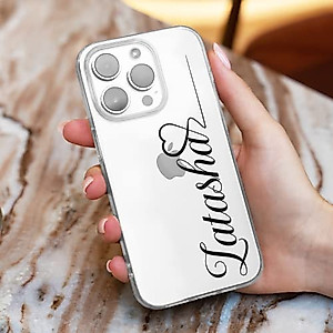 Custom Phone Case for iPhone 11 12 13 14 Pro Max Mini x/xr/xs Personalized Name case, Shockproof Protective Handwritten Style Clear Phone Cover Design Your Own Customized Case for Birthday Friend