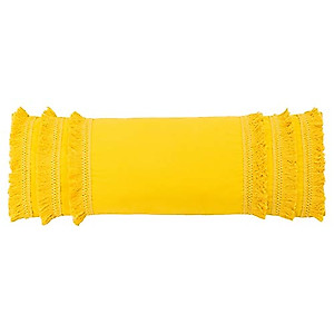 Safavieh Home Collection Grema Boho 12 x 36-inch Yellow Fringe Decorative Accent Pillow PLS7142C-1236, 12"x36"