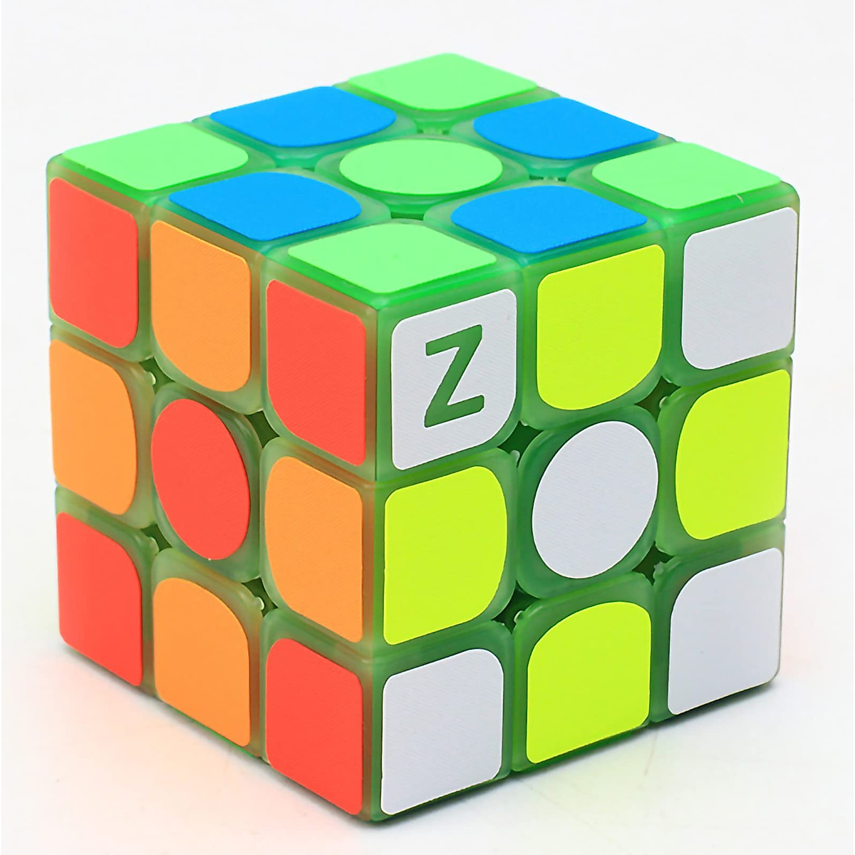AMAZA 3x3 Fluorescent Speed Cube, Green Luminous, Plastic, Puzzle, 1 Set, 1 Piece, 1 Count, Adult