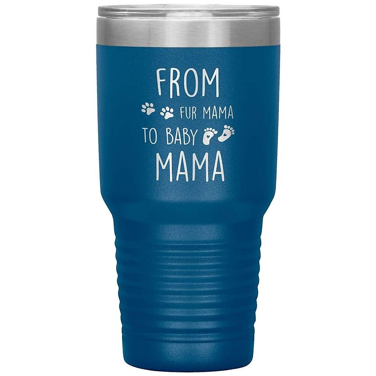 ODDITEES Cute Pregnancy Announcement For New Mom From Fur Mama To Baby Mama Laser Etched 30oz Stainless Steel Tumbler - Teal