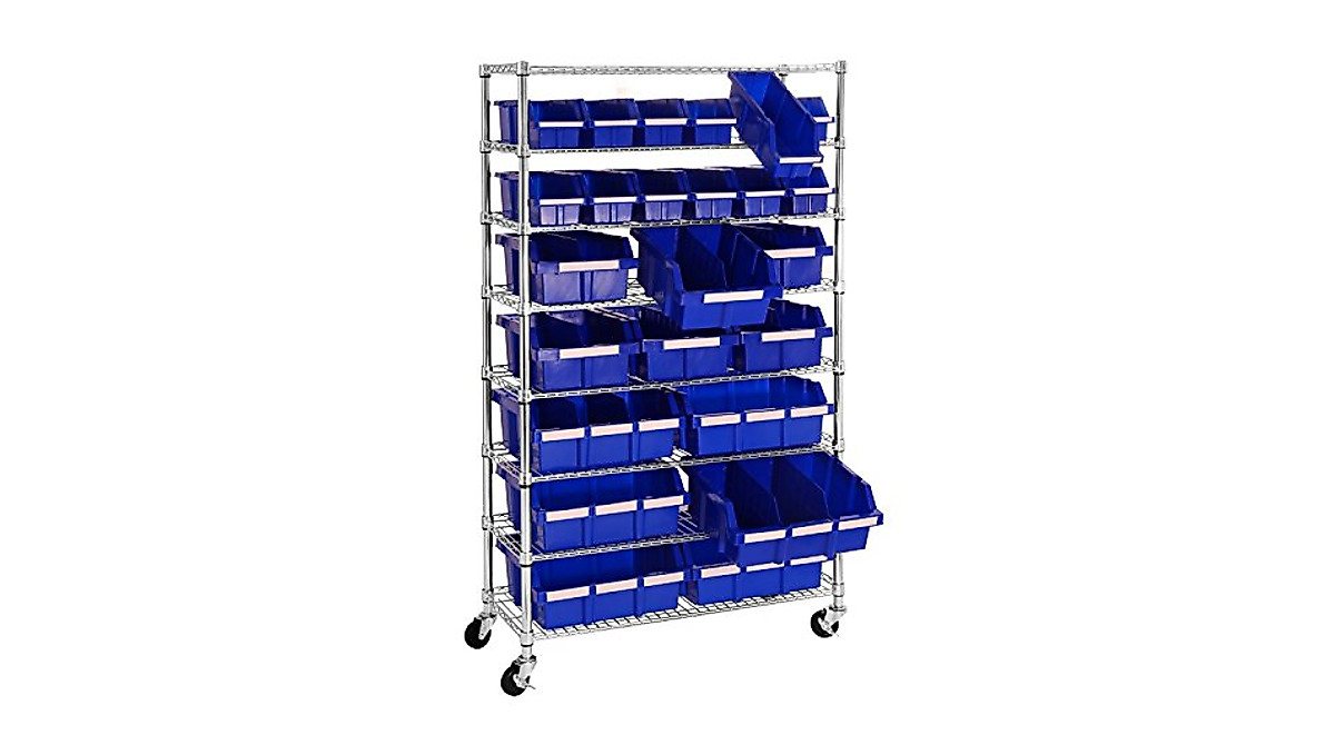 Member's Mark 24-Bin Storage Rack - Durable & Mobile Organization