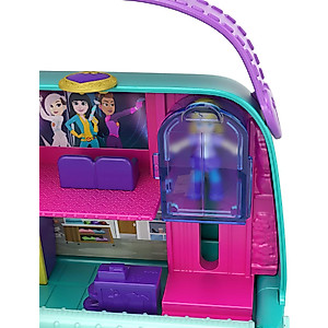 Polly Pocket 2-in-1 Playset, Travel Toy with 2 Micro Dolls & Surprise Accessories, Pocket World Mini Mall Escape Purse Compact