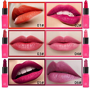 Rngduo Mushroom Head Lipstick For Women&Girls Velvet Matte High Pigmented Lustrous Lipcolor Lip Glosses Lip Liner Makeup