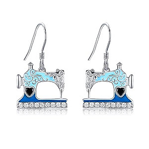 Sewing Gifts for Sewing Lovers Sterling Silver Sewing Machines Earrings for Women