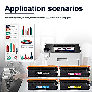 Van Enterprises 4 Pack Color TN-431 TN431 TN431BK TN431C TN431M TN431Y (1BK+1C+1M+1Y) Compatible Toner Cartridge Replacement for Brother HL-L8260CDW DCP-L8410CDW MFC-L8610CDW L8690CDW Printer Ink