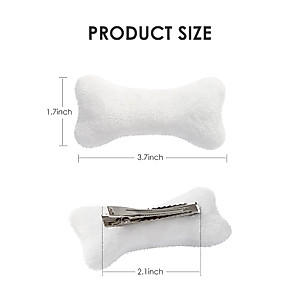4PC Large Bone Hair Clips Halloween Costume Accessories White Plush Skeleton Hairpins Women Girls Cosplay Headwear
