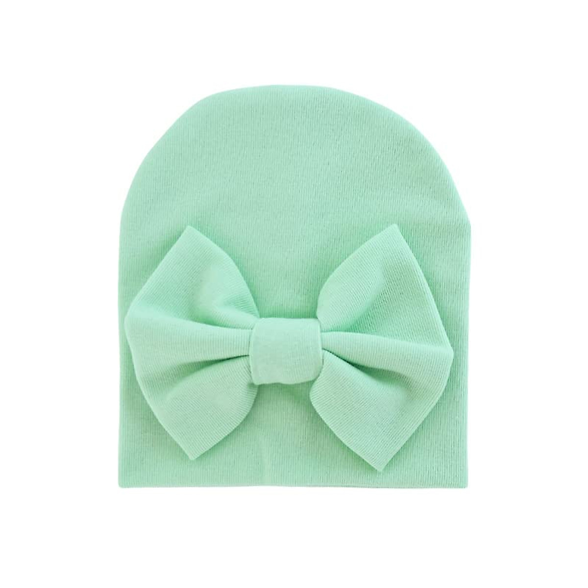 QandSweet Newborn Girls' Hats & Caps Infant Big Bow Cotton Hat 0-6 Months 6-Pack (6 Colors A)