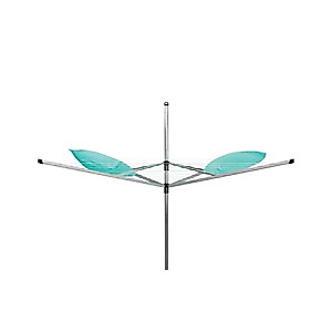 Brabantia Lift-O-Matic Outdoor 4 Arm Clothesline (164 ft/Ø 1.8") Height Adjustable, Folding Clothes Drying Rack + Ground Spike & Cover (Gray)