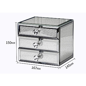Yalych Jewelry Box Jewelry Boxes 3 Tier Jewelry Box For Women High-end Glass With Drawers Watch And Earring Jewelry Storage Box jewellery case Jewelry Organizer