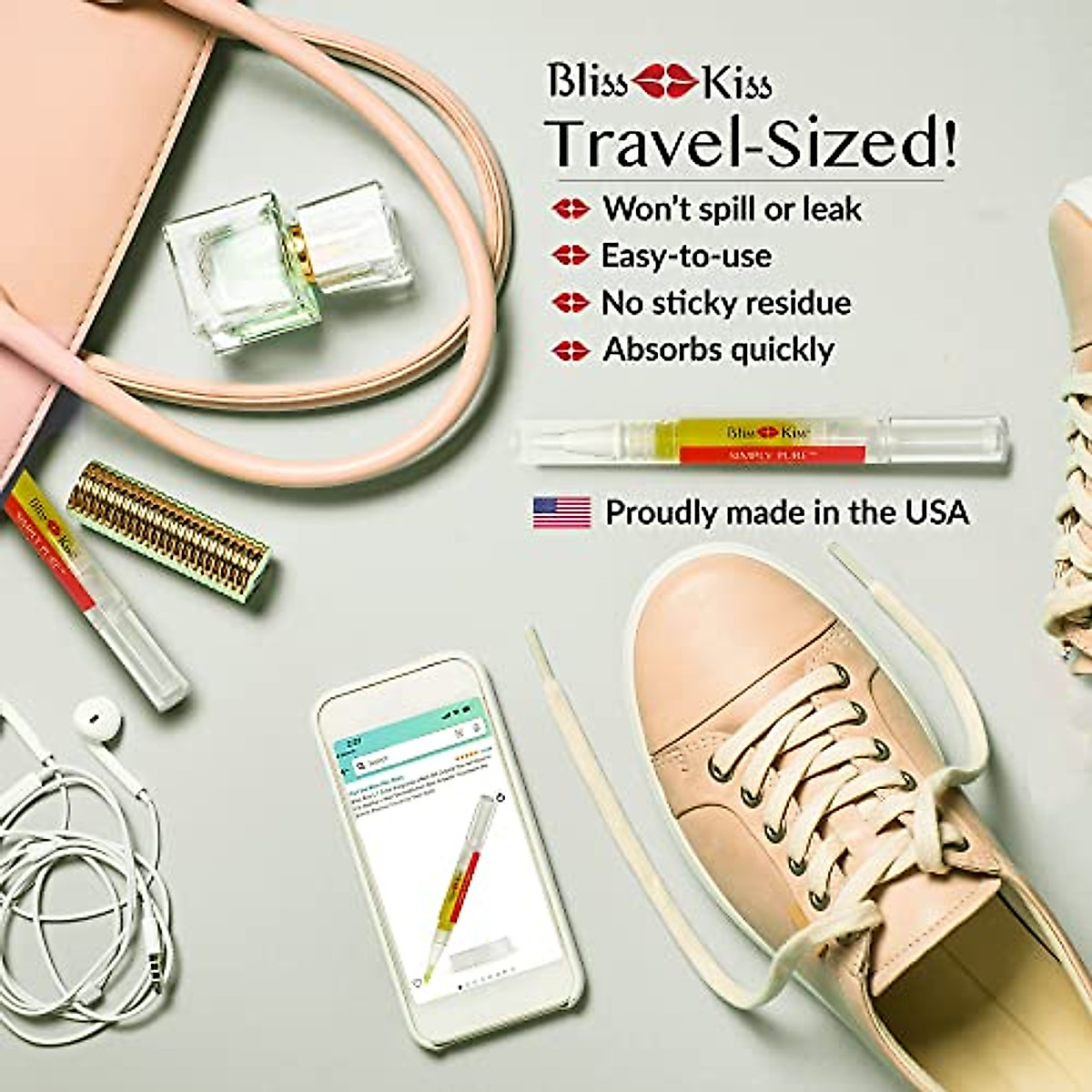 Bliss Kiss | 1 Crisp Fragrance | Nail Oil Cuticle Pen w/Vitamin E & Jojoba⏤Nail Strengthener Nail Growth Treatment for Brittle Peeling Breaking Thin Nails