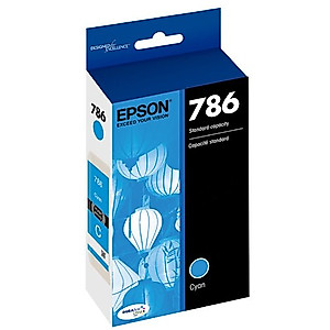 EPSON T786 DURABrite Ultra -Ink Standard Capacity Cyan -Cartridge (T786220) for Select Epson Workforce Printers