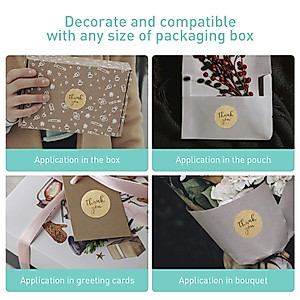 Walnutty 1000PCS Thank You Stickers, Thank You for Supporting My Small Business Stickers, 1 inch Round Holographic Thank You Gifts Sticker, Small Thank You Labels for Business, 500PCS Each Roll