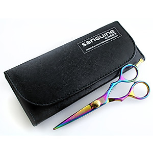 Beard Trimming Scissors, Mustache Scissors, Titanium - 5.5" (14cm) + Presentation Case and Tip Protector