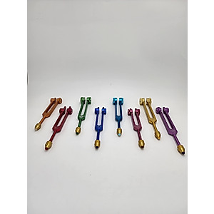YANTRA Color Coded Chakra Weighted Tuning Fork Set of 8 for Healing with 8 GEM AMPLITUDES and Individually Marked Chakra Sign Bags and 8 Strikers/Mallets Includes Soul Purpose