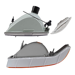 Brock Replacement 6 Piece Set Headlights, Corner and Side Park Signal Lights Compatible with F2TZ13008B F2TZ13008A F2TZ15A201D F2TZ15A201C