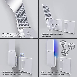 Mosalogic Flying Insect Trap Plug-in Mosquito Killer Indoor Gnat Moth Catcher Fly Tapper with Night Light UV Attractant Catcher for Home Office White-1PACK