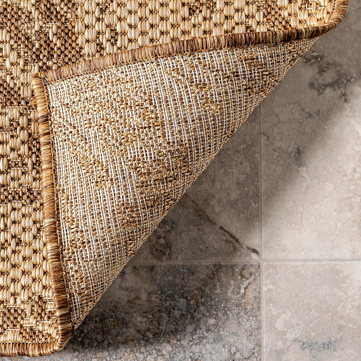 nuLOOM 5' x 8' Outdoor Performance Area Rug, Stain Resistant, Weather Resistant, High Traffic, Patio, Balcony, Outside, Marsha Brown