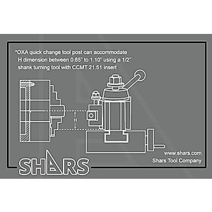 Shars OXA Wedge Type CNC Lathe Quick Change Tool Post 6 PCS Set For 6" - 9" Lathe Swing, Cutoff Tool 4° 202-9460 S)