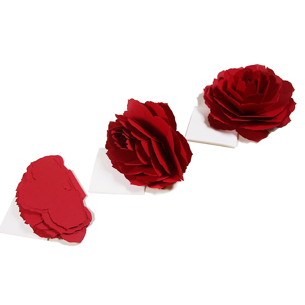 Blooming Flower Pop-up Greeting Card, Birthday Card, Mother's Day, Christmas Card, Sympathy Card, All Occasion (Red Rose)