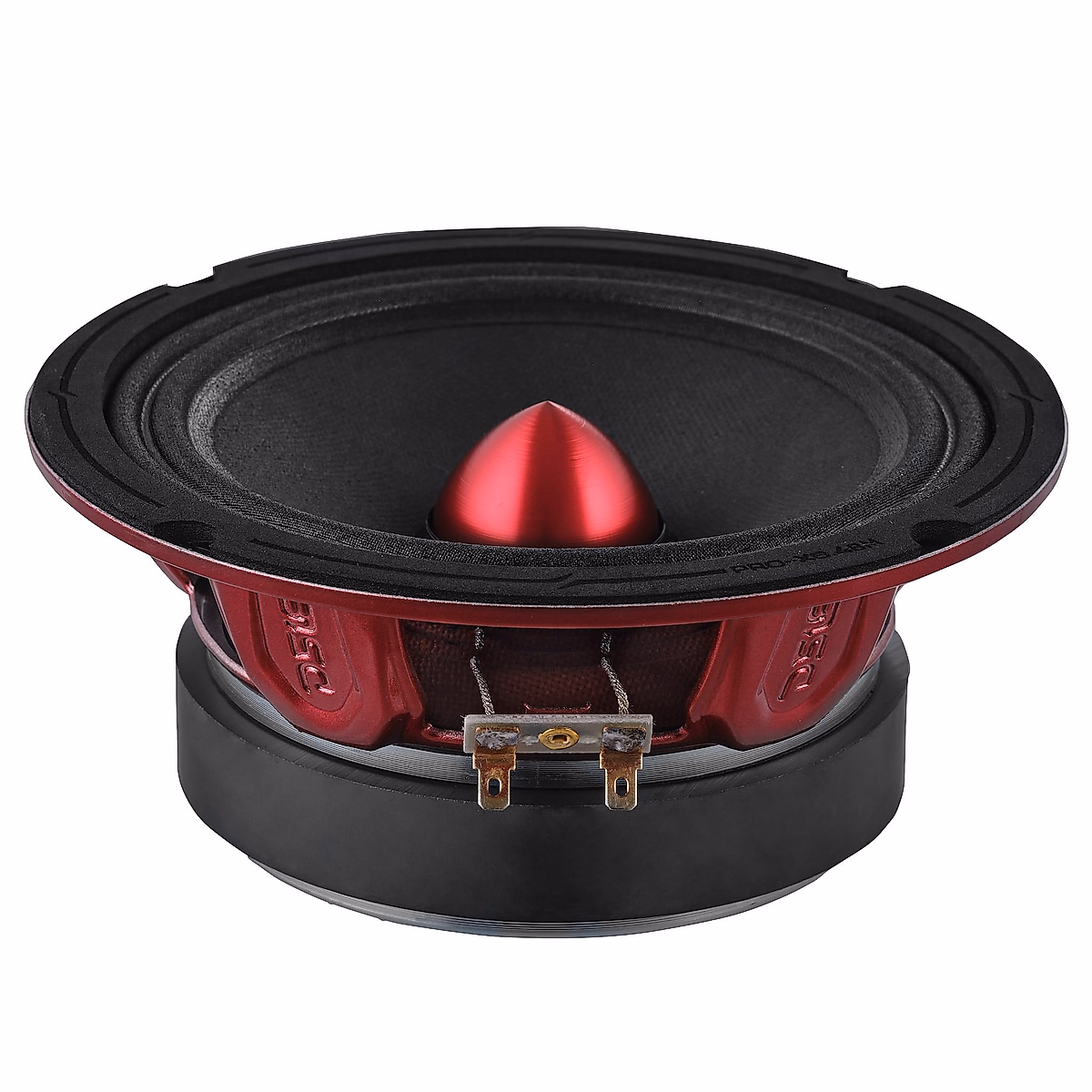 DS18 PRO-X6.4BM Loudspeaker - Pair of 6.5", Midrange, Red Aluminum Bullet, 500W Max, 250W RMS, 4 Ohms - Premium Quality Audio Door Speakers for Car or Truck Stereo Sound System (2 Speaker)