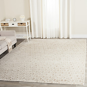 SAFAVIEH Mirage Collection Area Rug - 8' x 10', Beige, Handmade Modern Wool & Viscose, Ideal for High Traffic Areas in Living Room, Bedroom (MIR856A)