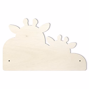 Bilderwelten Children's coat rack - Giraffe With Baby Giraffe, Dimension HxW: 9.84x15.74 in.