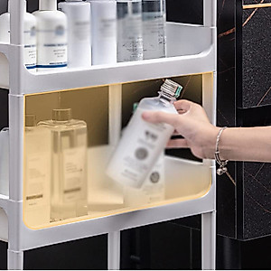 EYHLKM Kitchen Storage Basket Trolley Home Storage Rack Wheel Storage Rack for Bathroom (Color : A, Size : 40cm*68cm)