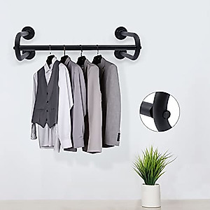 Gdrasuya10 Wall Mounted Garment Rack, 23.62 Inches Industrial Pipe Clothing Rack Vintage Retail Garment Rack Metal Display Rack Closet Storage Clothes Organizer