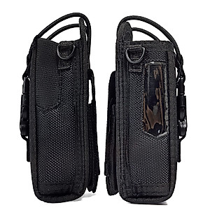 HYS Nylon Case with Belt Loop & D-Ring/Black Carrying Strap, Tactical Holster Walkie Talkie Pouch for MOTOROLA GP328 PRO5150 GP320 GP340 MTX960 Handheld Two Way Radio