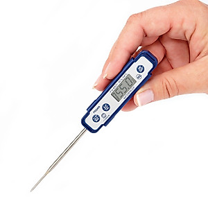 Comark PDQ400 Waterproof Pen Style Digital Food Thermometer with Max Hold to Prove The Rinse Temperature of Commercial Dishwashers, Blue