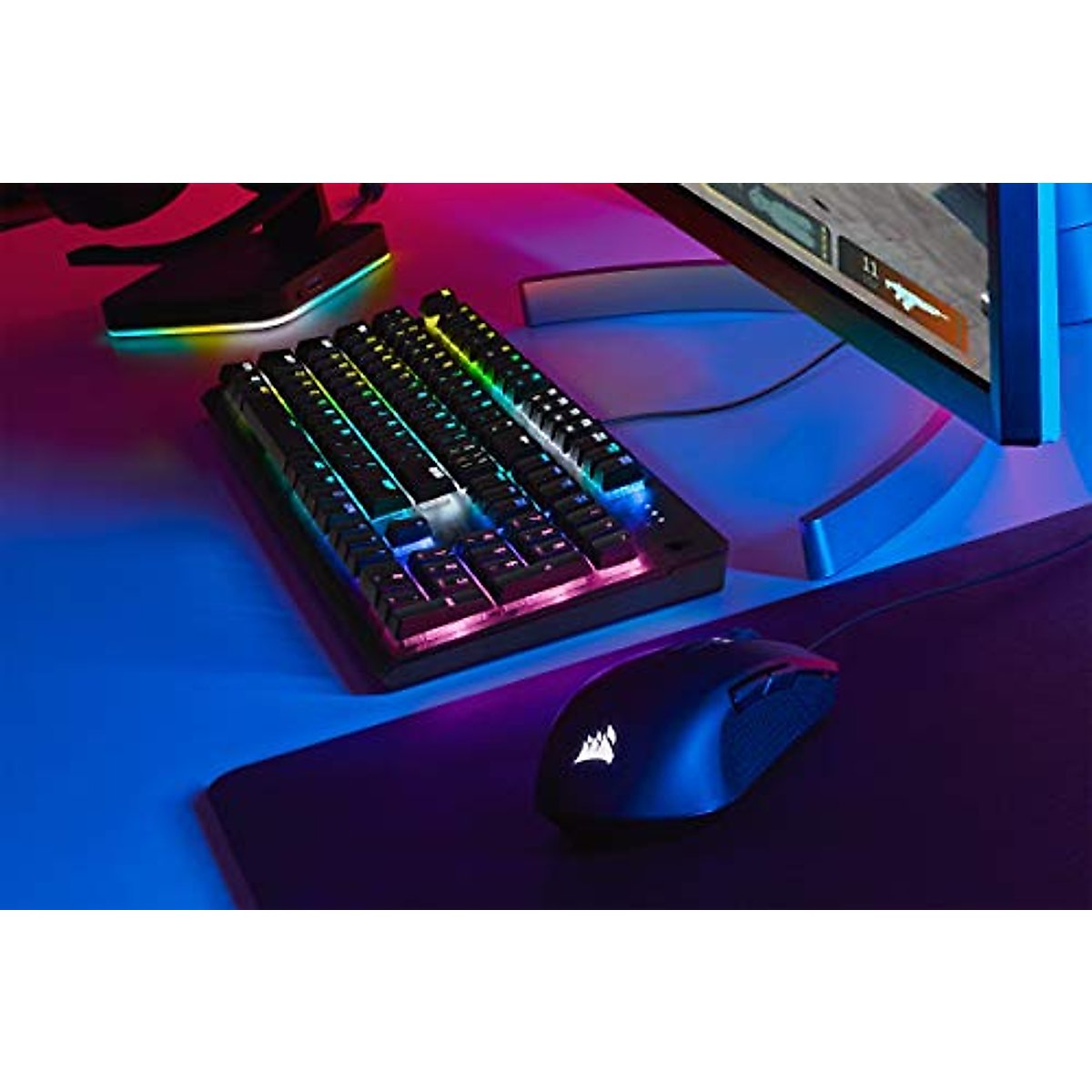 Corsair K60 RGB Pro Low Profile Mechanical Gaming Keyboard - CHERRY MX SPEED Mechanical Keyswitches – Slim and Streamlined Durable Aluminum Frame - Customizable Per-Key RGB Backlighting