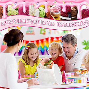 12 Pcs 1 Gallon Ice Cream Buckets with Lids 135 oz Round Plastic Bucket Food Storage Containers Cocktail Rum Buckets for Drinks Freezer Safe Ice Cream Tubs for Deli Soup Meal Flour (Light Color)