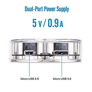 Lysee Data Cables - Zihan USB3.0 4 Ports HUB with Rubber Transparent for Desktop Laptop Reserced External Power Supply