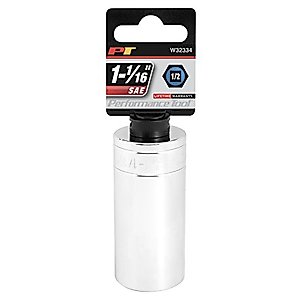 Performance Tool W32334 1/2 Drive 1-1/16 6Point Deep Wall Socket, 1 Pack