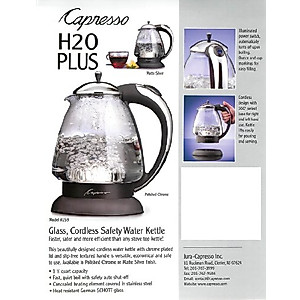 Capresso 259 Water Kettle, 10" x 8.25" x 6.25", Polished Chrome