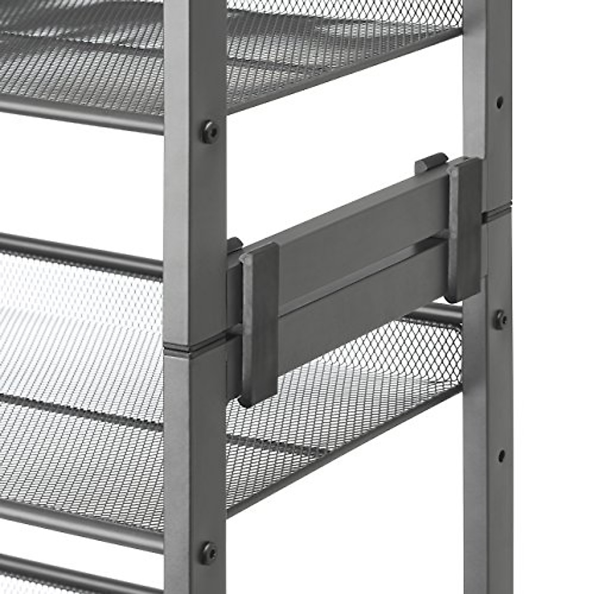 Whitmor Steel Mesh 3-Tier Shoe Rack, Gunmetal Gray