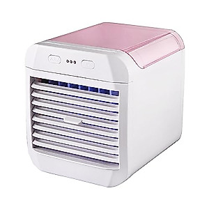 Air Cool Fan, Portable Air Cool Fan, Evaporative Air Cool USB Charging Air Conditioner Fan, Humidifier Cooling Fan, for Dorm Camping, pink