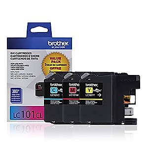 Brother LC101 3PKS Ink Cartridge - Cyan, Magenta, Yellow - 1 Each in Retail Packing
