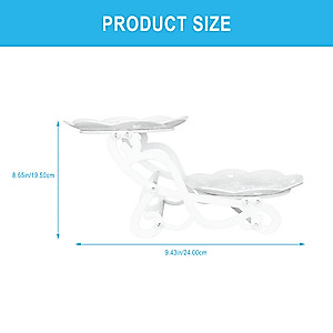 generic 2 Sets of 2- Tier White Dessert Cake Stand Pastry Stand Bicycle Cupcake Stand Cookie Tray Candy Fruit Plate and Trays for Wedding Home Birthday Party